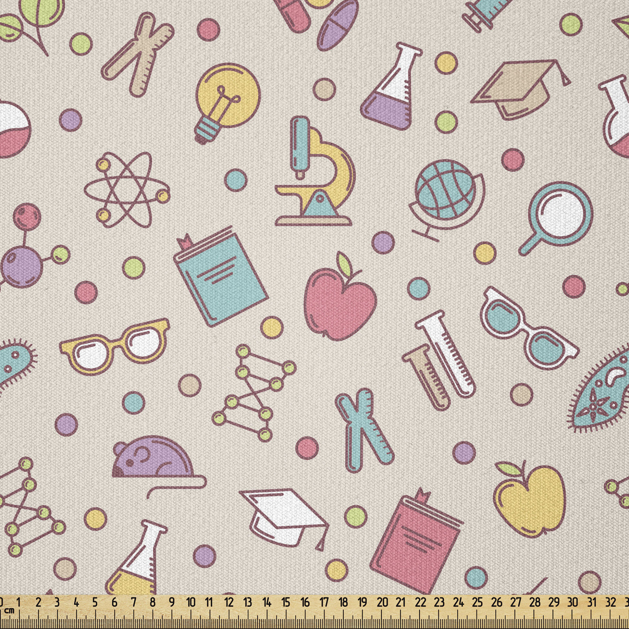 East Urban Home Lab Fabric By The Yard, Colorful Pattern With Science ...