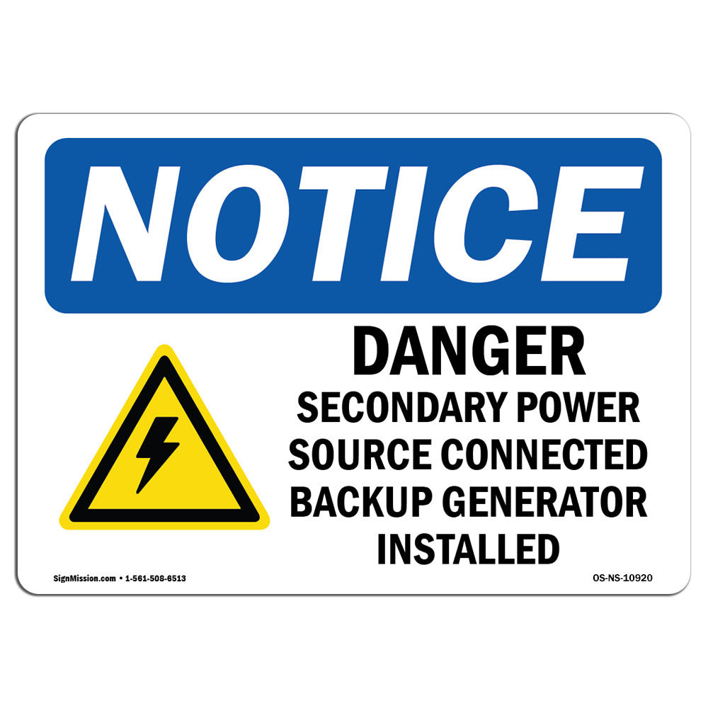 SignMission Danger Secondary Power Source Sign | Wayfair