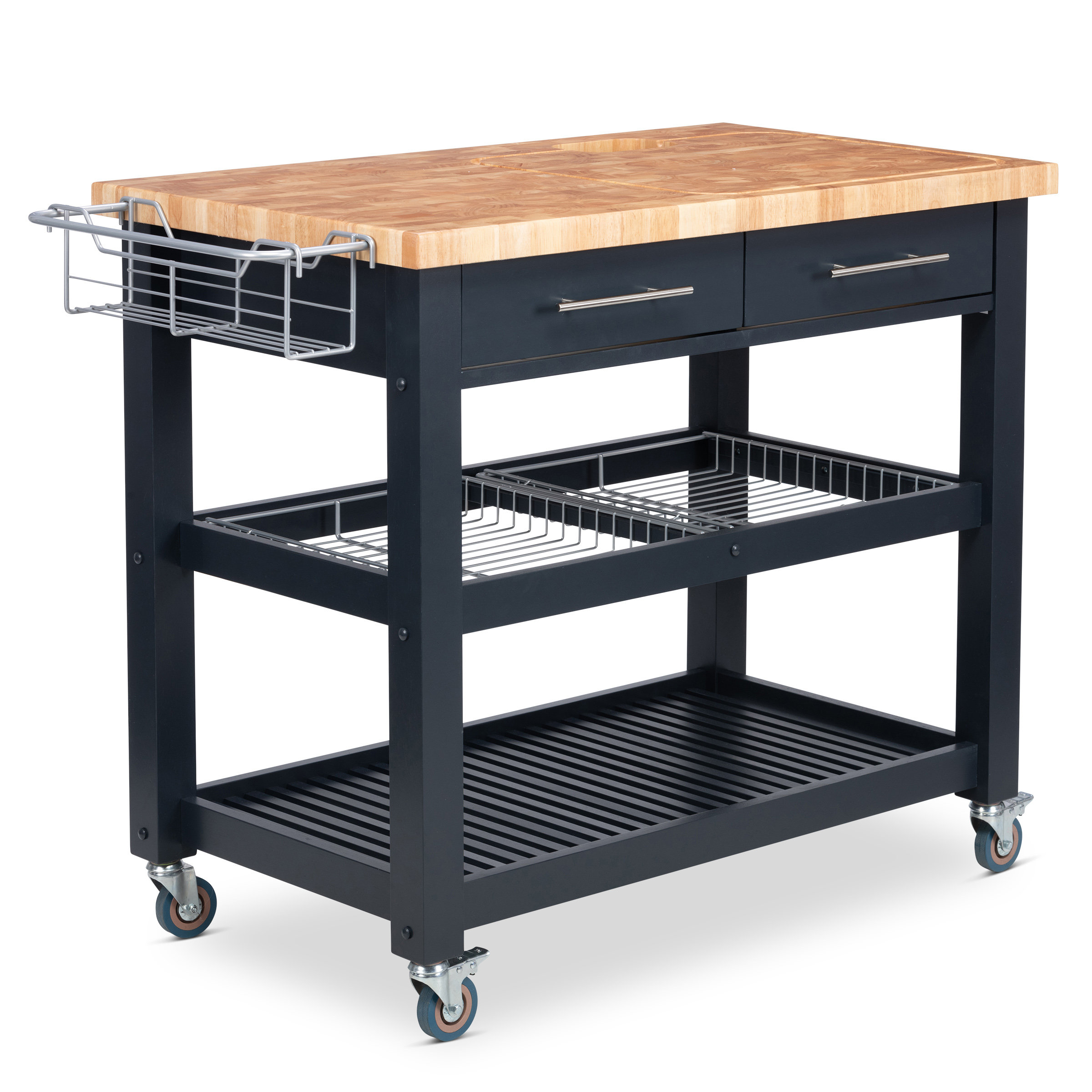 Red Barrel Studio® BIG BLOCK 46'' Wide Rolling Kitchen Cart & Reviews ...