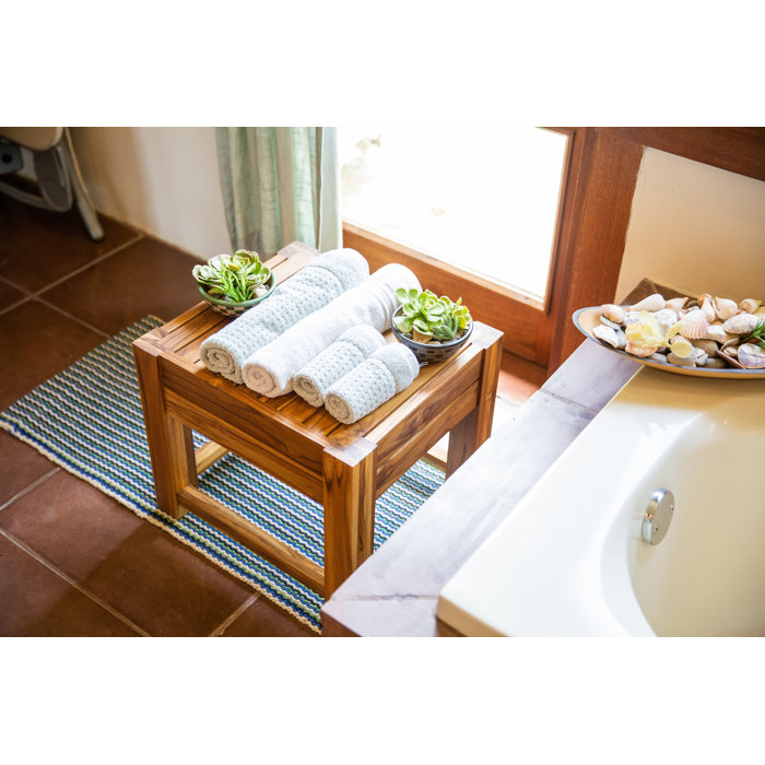 MasayaCo. Tola 18" W Teak Shower Bench & Reviews | Wayfair