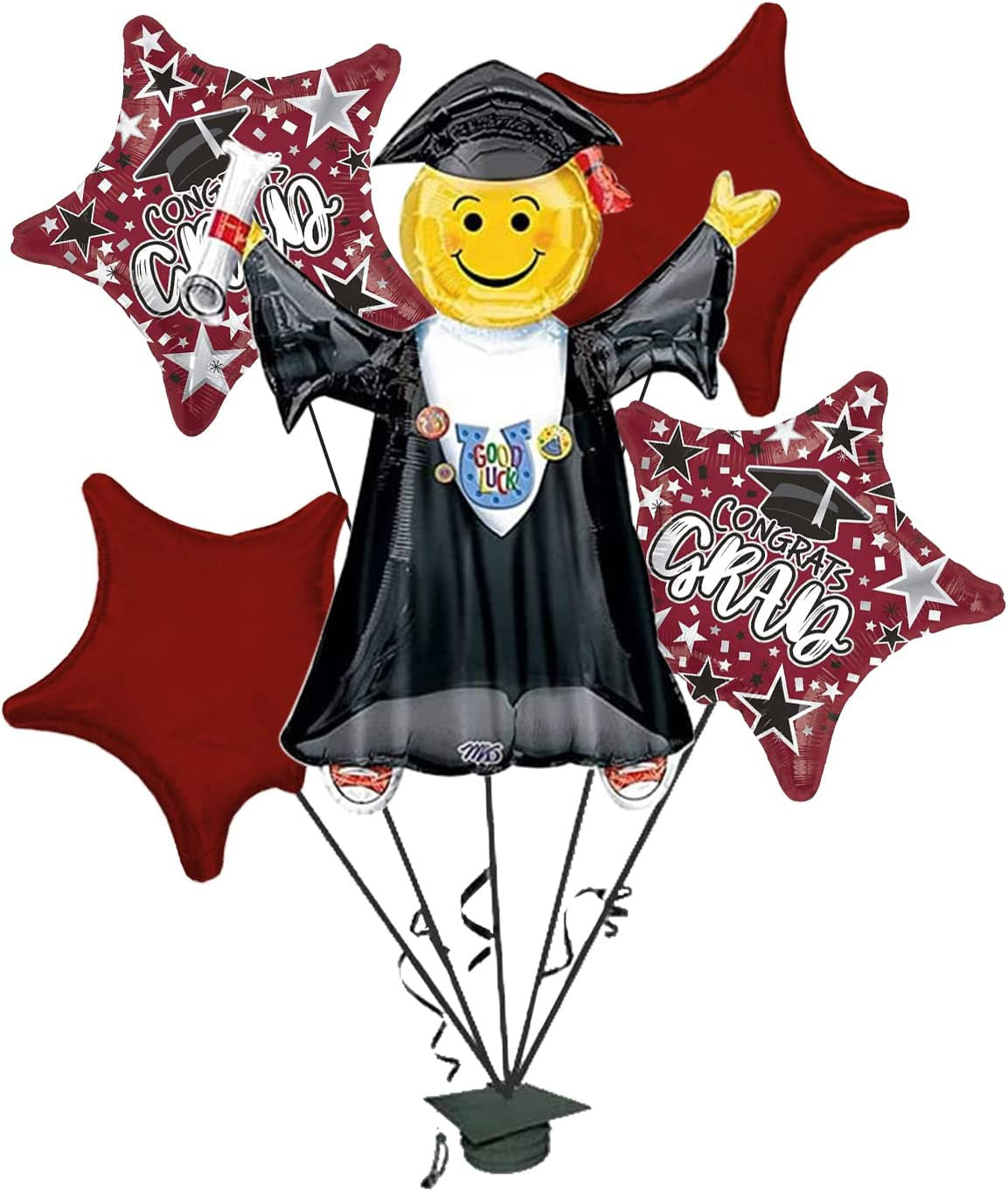 Pmu Graduation Jumping Smiley Grad Balloon Bouquet (5/Pkg) Pkg/1 | Wayfair