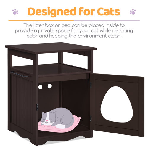 Archie & Oscar™ Hartlyn Cat Litter Box Enclosure Lockable Wooden Pet ...