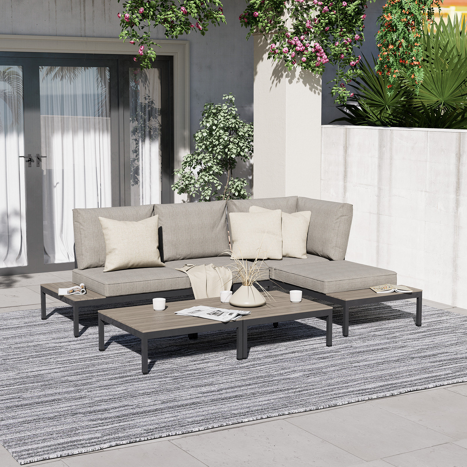 Latitude Run® Grenadier Metal 330 - Person Seating Group with Cushions ...