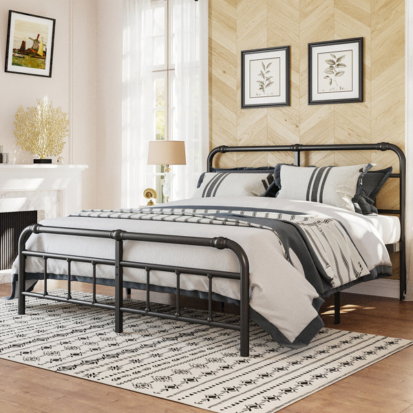 August Grove® Amylia Heavy Duty Anti-sway 14-inch Steel Tube Iron Bed ...