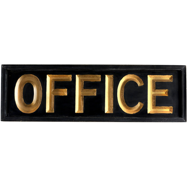 Williston Forge Wooden Office Sign Wall Décor | Wayfair