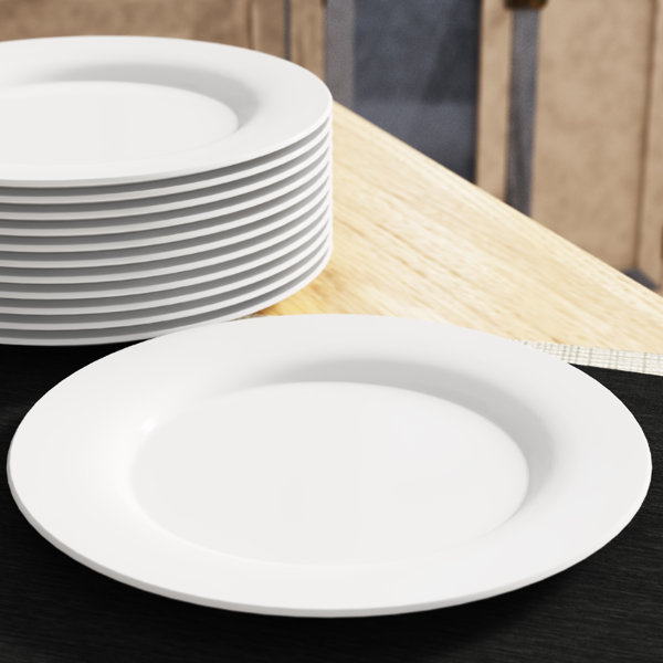 White-raised-pattern-plate | Wayfair