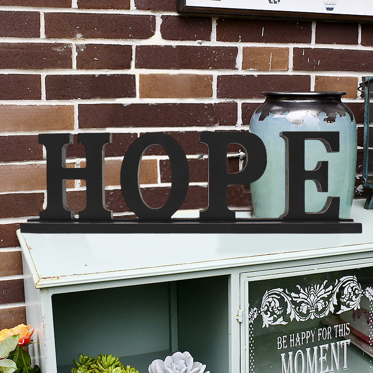 Latitude Run® Rustic Wood Hope Letter Sign | Wayfair
