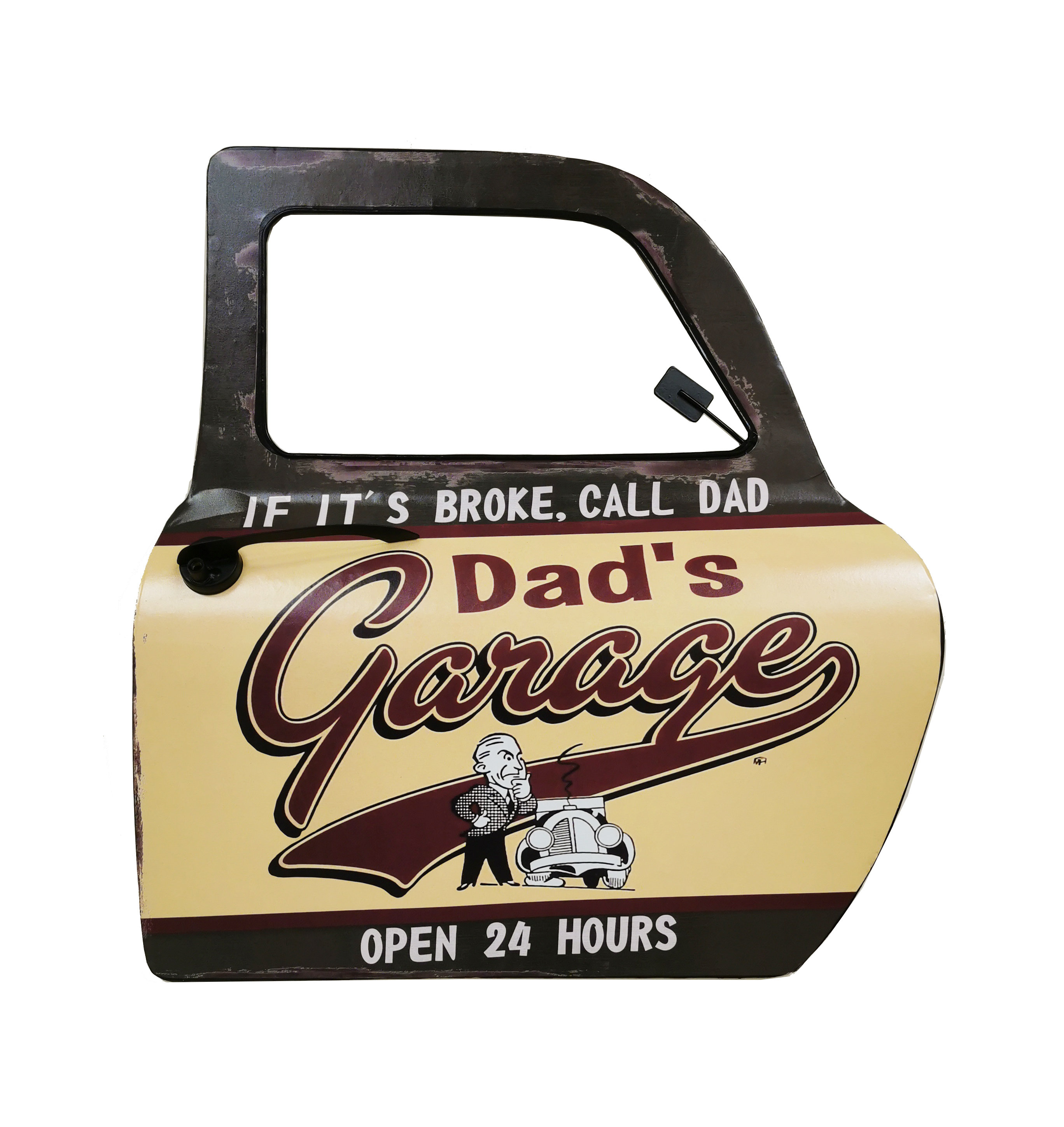 Trinx Dad's Garage Car Door Sign Wall Décor | Wayfair