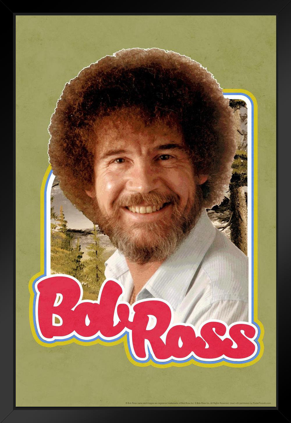Trinx Bob Ross Retro Portrait Green Bob Ross Poster Bob Ross Collection ...