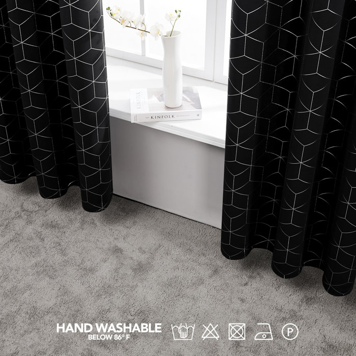 Deconovo Silver Diamond Pattern Curtain Pair | Wayfair