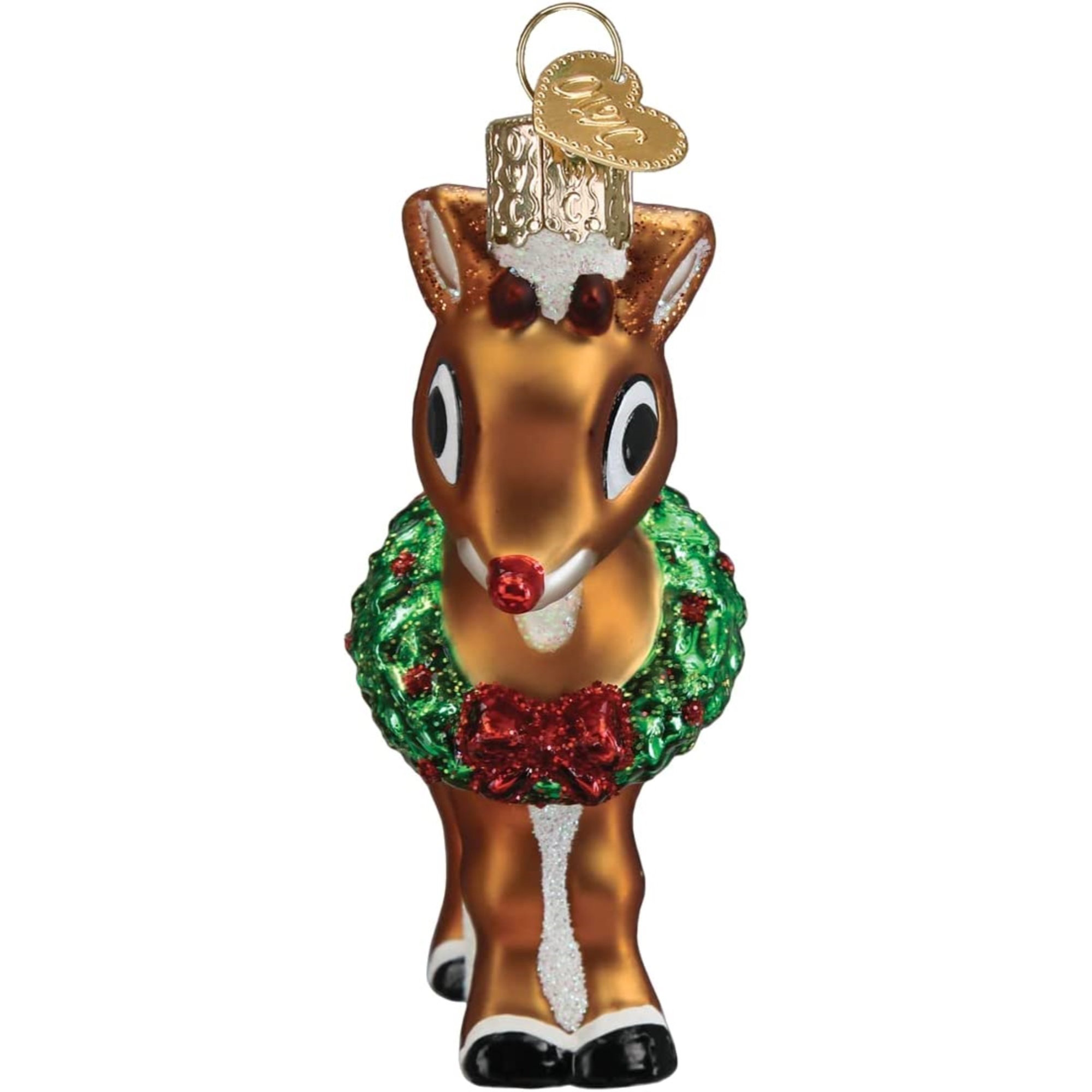 Old World Christmas Blown Glass Rudoph the Red-Nosed Reindeer Hanging ...