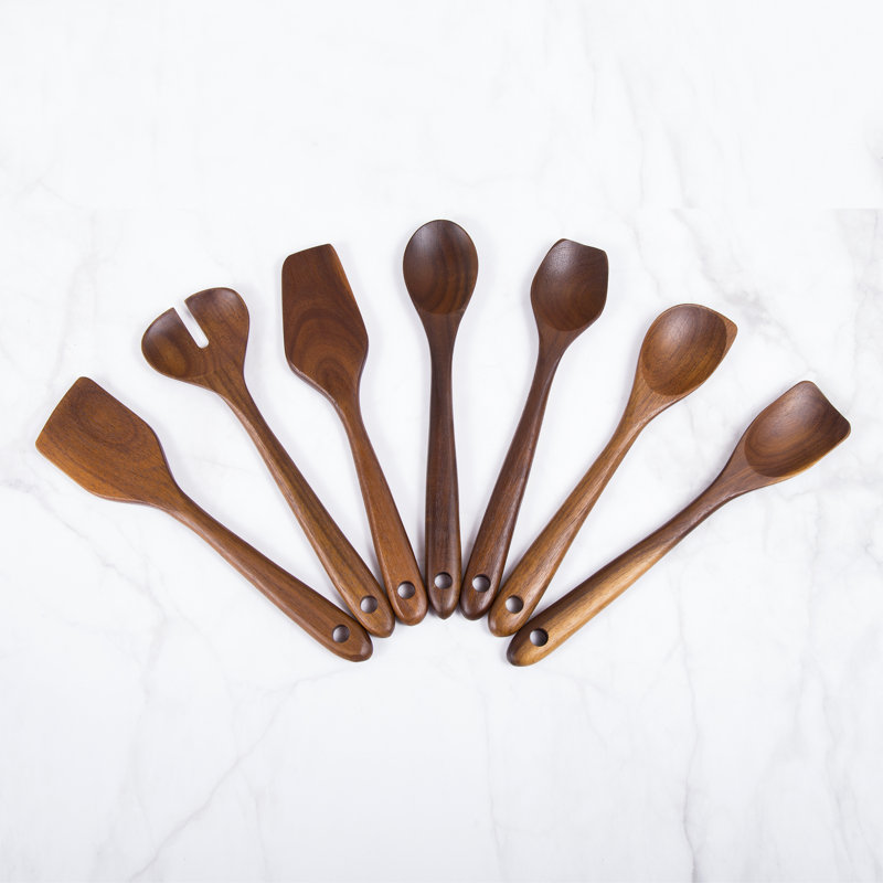 Creative Home Wood Assorted Kitchen Utensil Set & Reviews | Wayfair