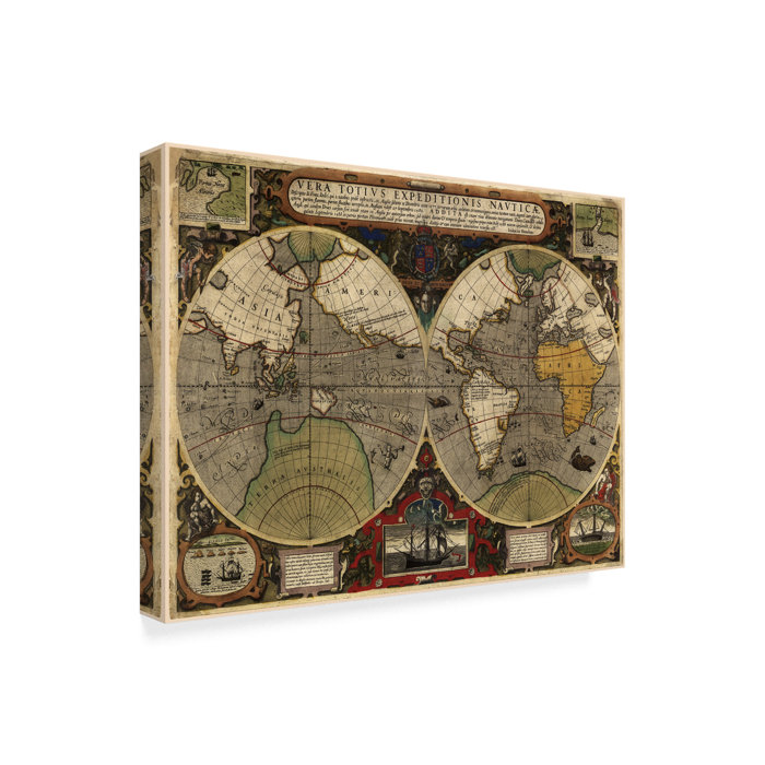 Trademark Art Map Of The World 1595 On Canvas by Lavoie Advertisements ...