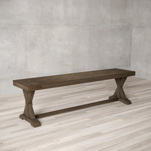 Gracie Oaks Mcdevitt X-Base Wood Bench | Wayfair