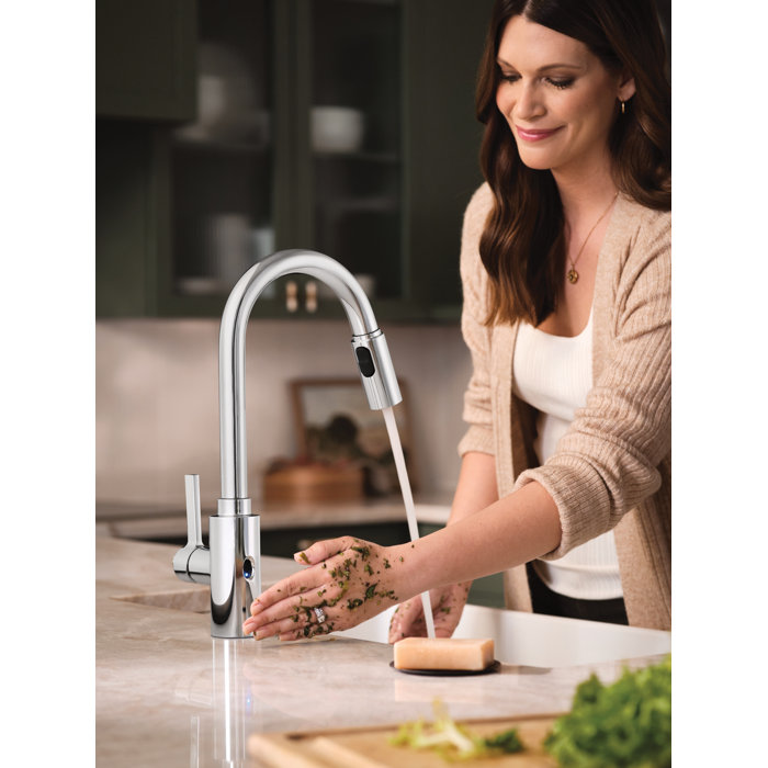 Moen Genta LX Pull Down Touchless Single Handle Kitchen Faucet with ...