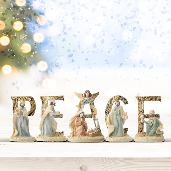 The Holiday Aisle® 5 Piece Resin Nativity Set | Wayfair