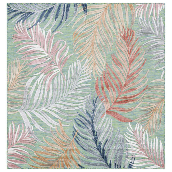 Beachcrest Home Stoneham Green / Rust Indoor/Outdoor Rug & Reviews ...