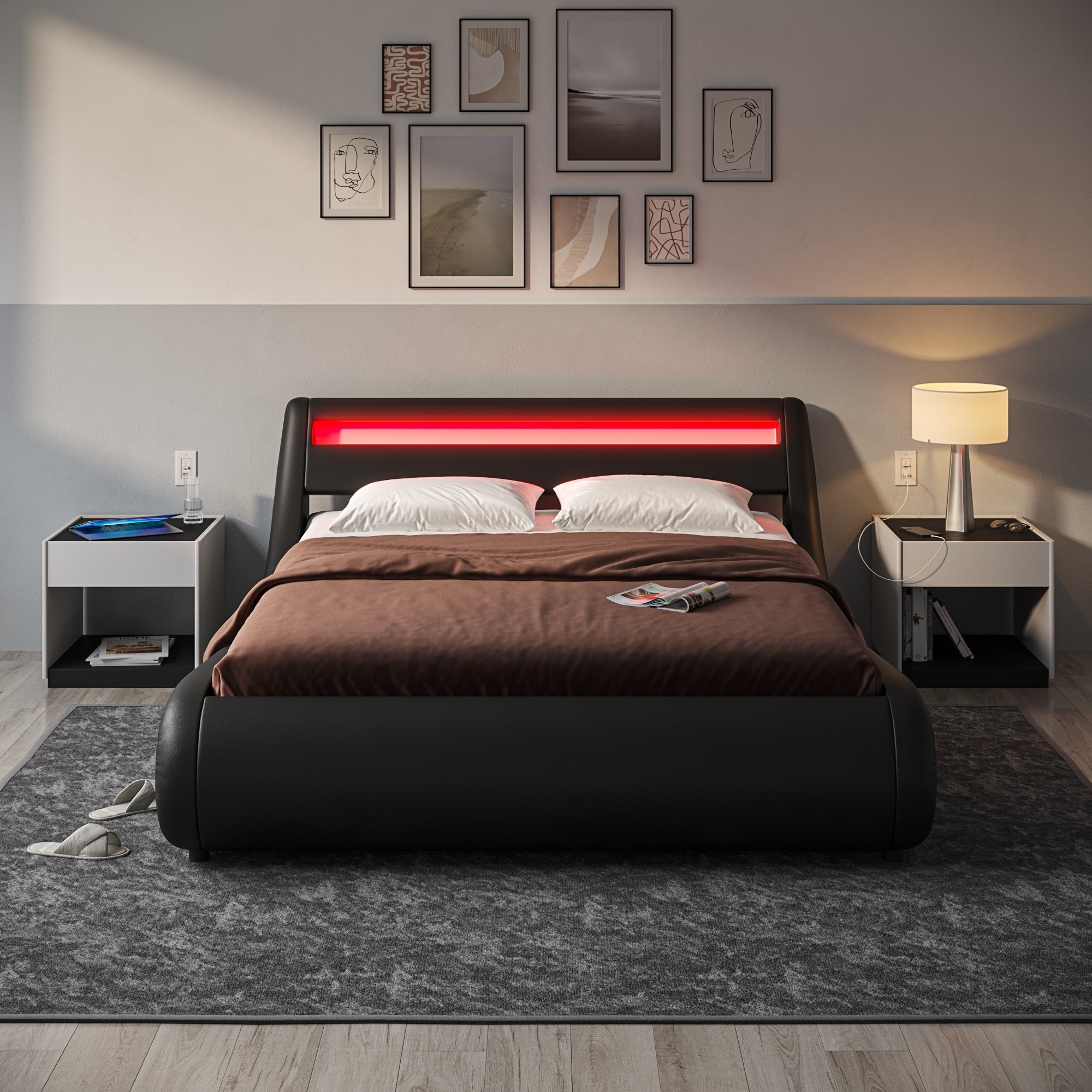 Latitude Run® Antai Tufted Upholstered Low Profile Storage Platform Bed ...