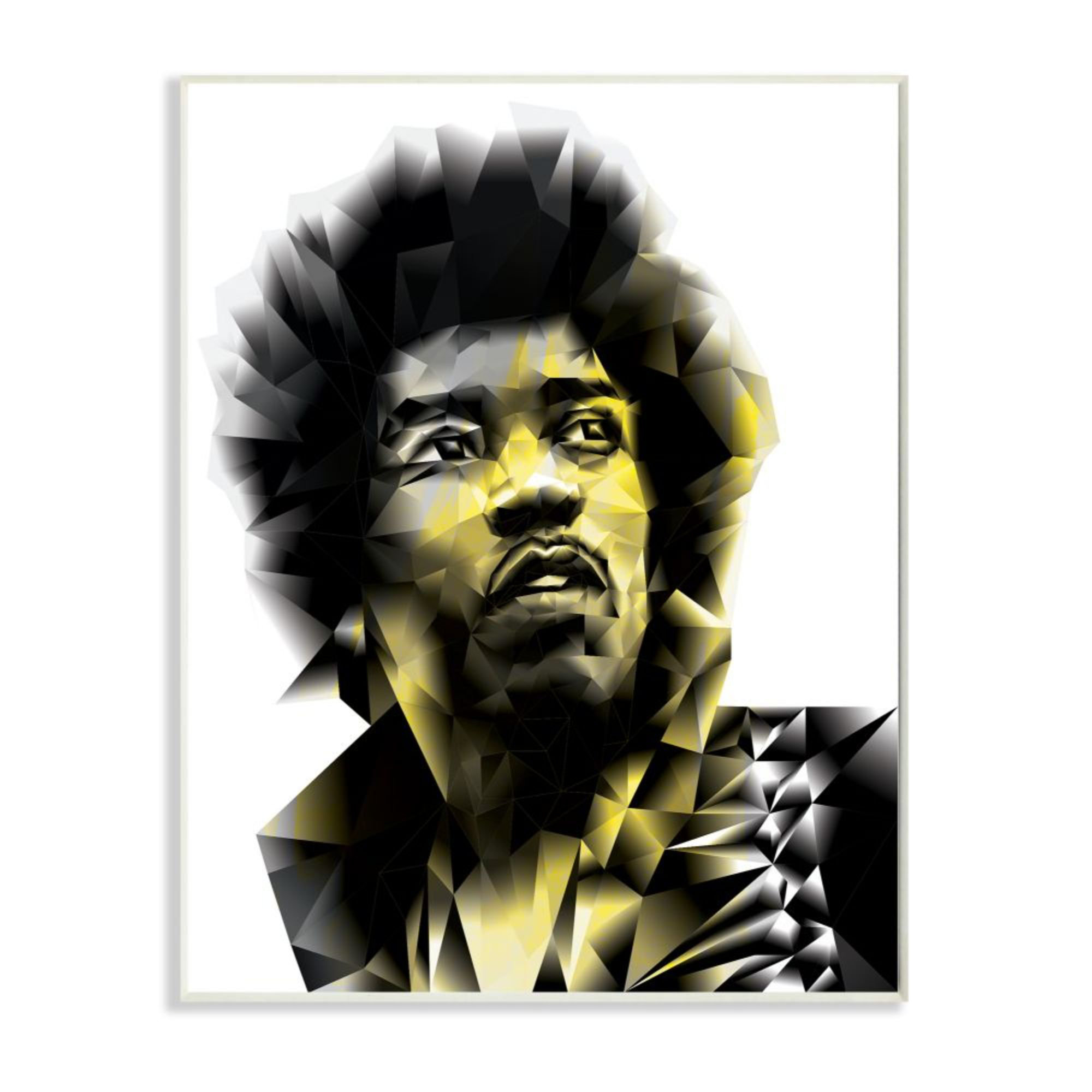 Wrought Studio Geometric Male Portrait Yellow Triangle Detail by ...
