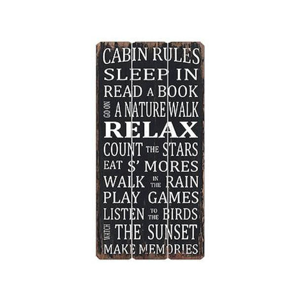 Millwood Pines Cabin Rules Wooden Sign Wall Décor & Reviews | Wayfair