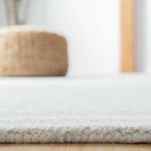 Gracie Oaks Massad Handmade Wool Gray/Ivory Rug | Wayfair