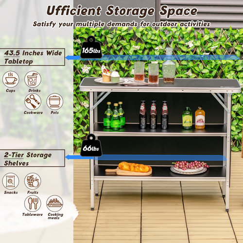 Costway 43.5'' Rectangular Portable Bar Top Riser & Reviews | Wayfair