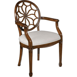 WoodbridgeFurniture Hepplewhite Linen Arm Chair in Bordeaux/Repel ...