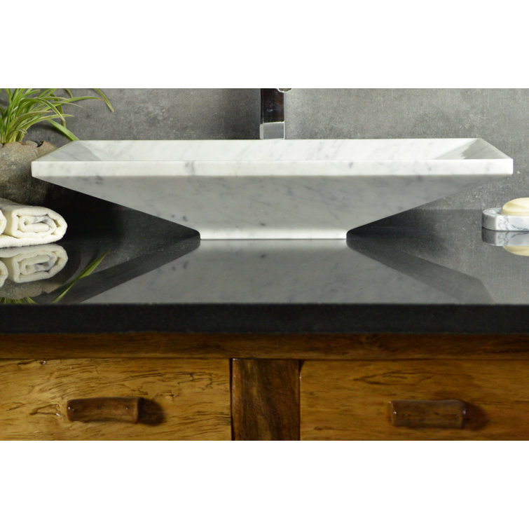 AA Warehousing Bliss Stone Rectangular Vessel Bathroom Sink | Wayfair