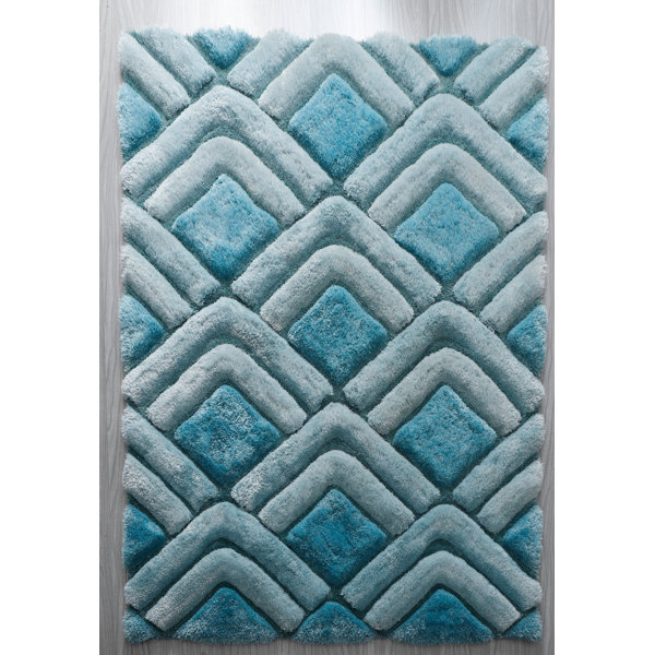 Latitude Run® Corey-Leigh Performance Light Blue/Teal Rug | Wayfair