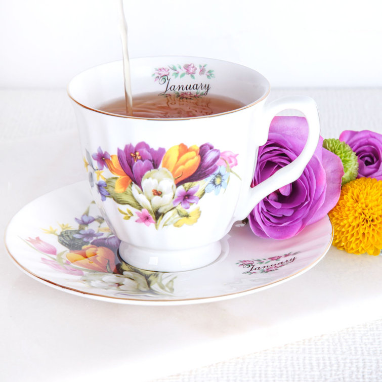 Buttercup of London Flowers Of The Month Bone China Teacup and Saucer ...