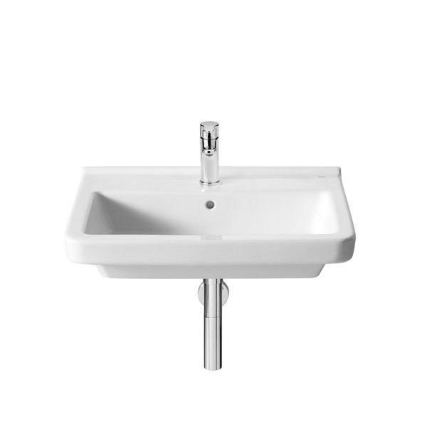 Roca White Ceramic Rectangular Bathroom Sink with Overflow | Wayfair.co.uk