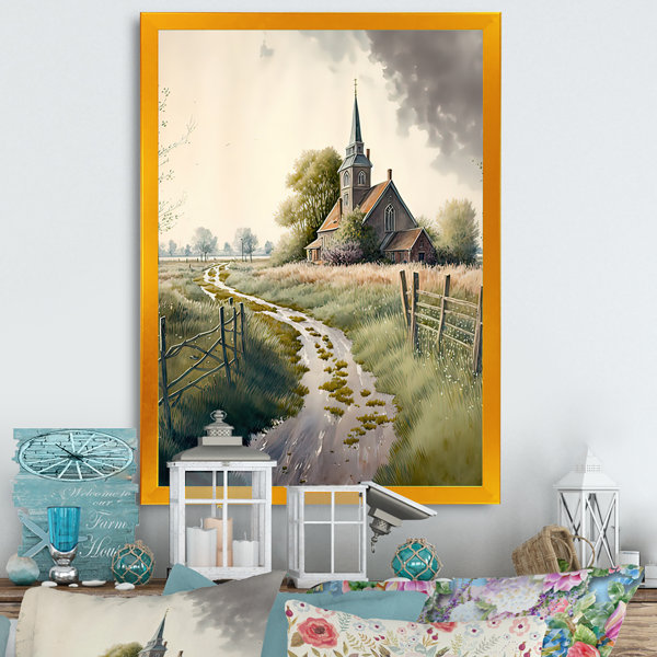 August Grove® Winding Path To Church IV - Print on Canvas | Wayfair
