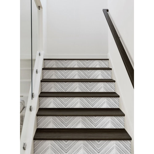 Latitude Run® Chevron Lines Stair Riser Wall Decal | Wayfair