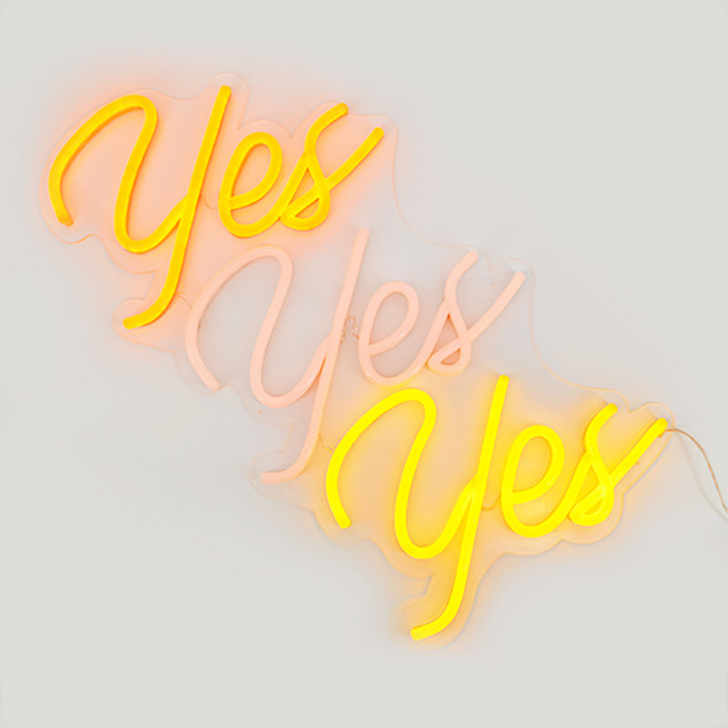 Trinx Yes Yes Yes 33" LED Novelty Neon Sign | Wayfair