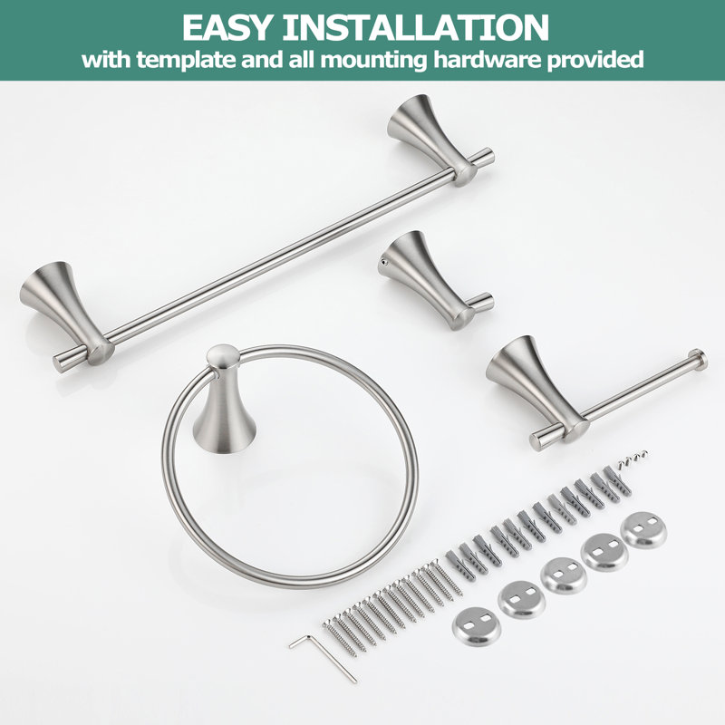 Parlos Home 4 - Piece Bathroom Hardware Set | Wayfair
