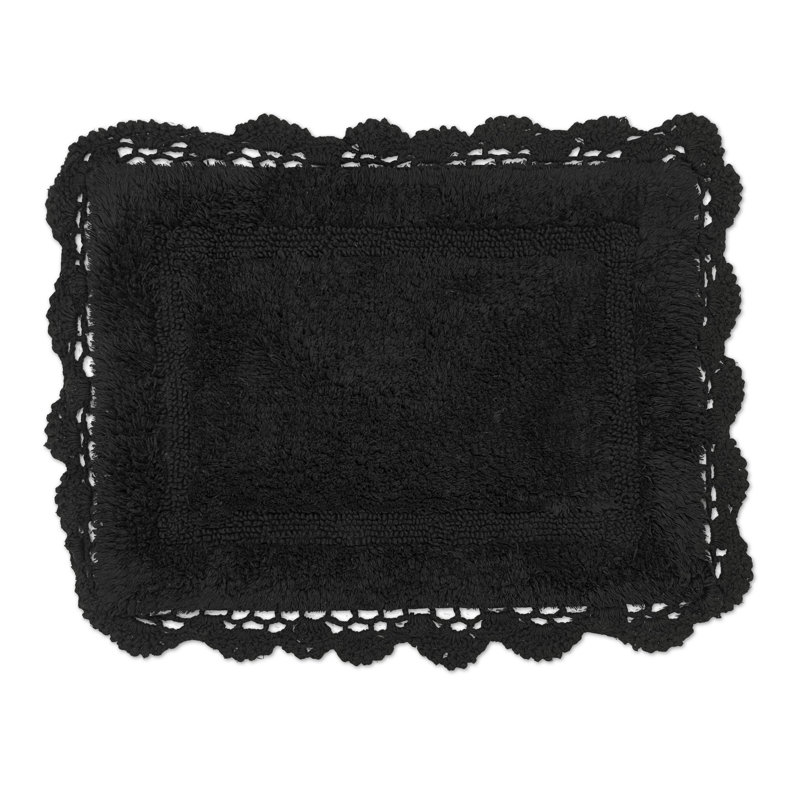 Bungalow Rose Crochet Broad Lace Bath Rug | Wayfair