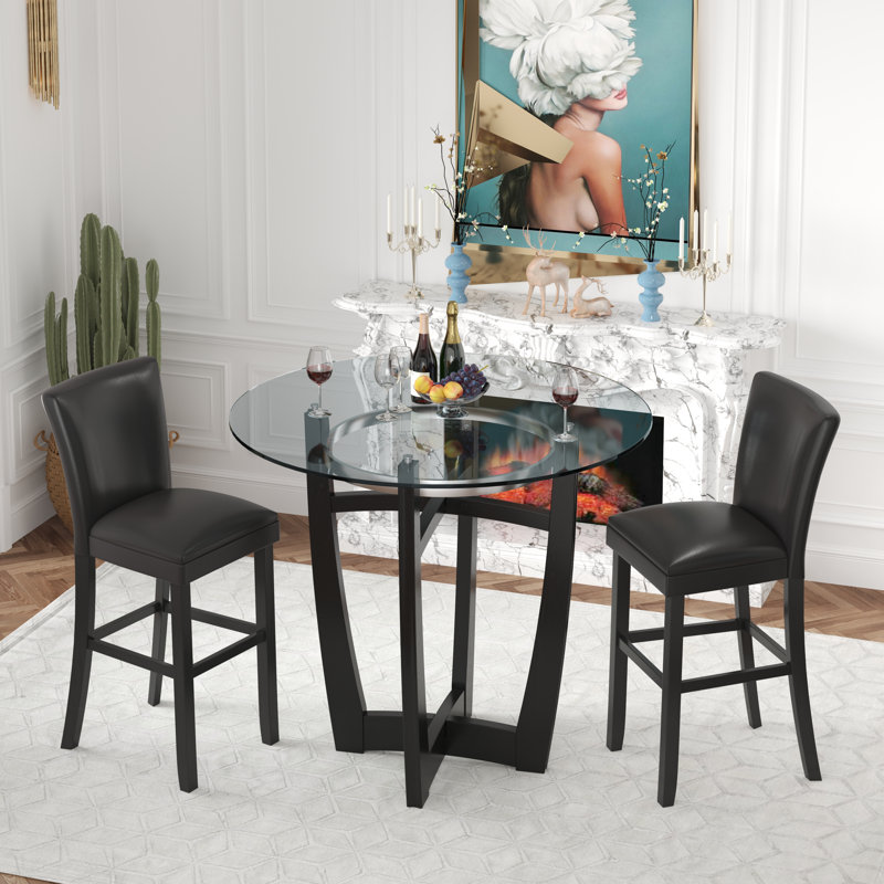 Red Barrel Studio® Round Glass Pub Table & Reviews | Wayfair