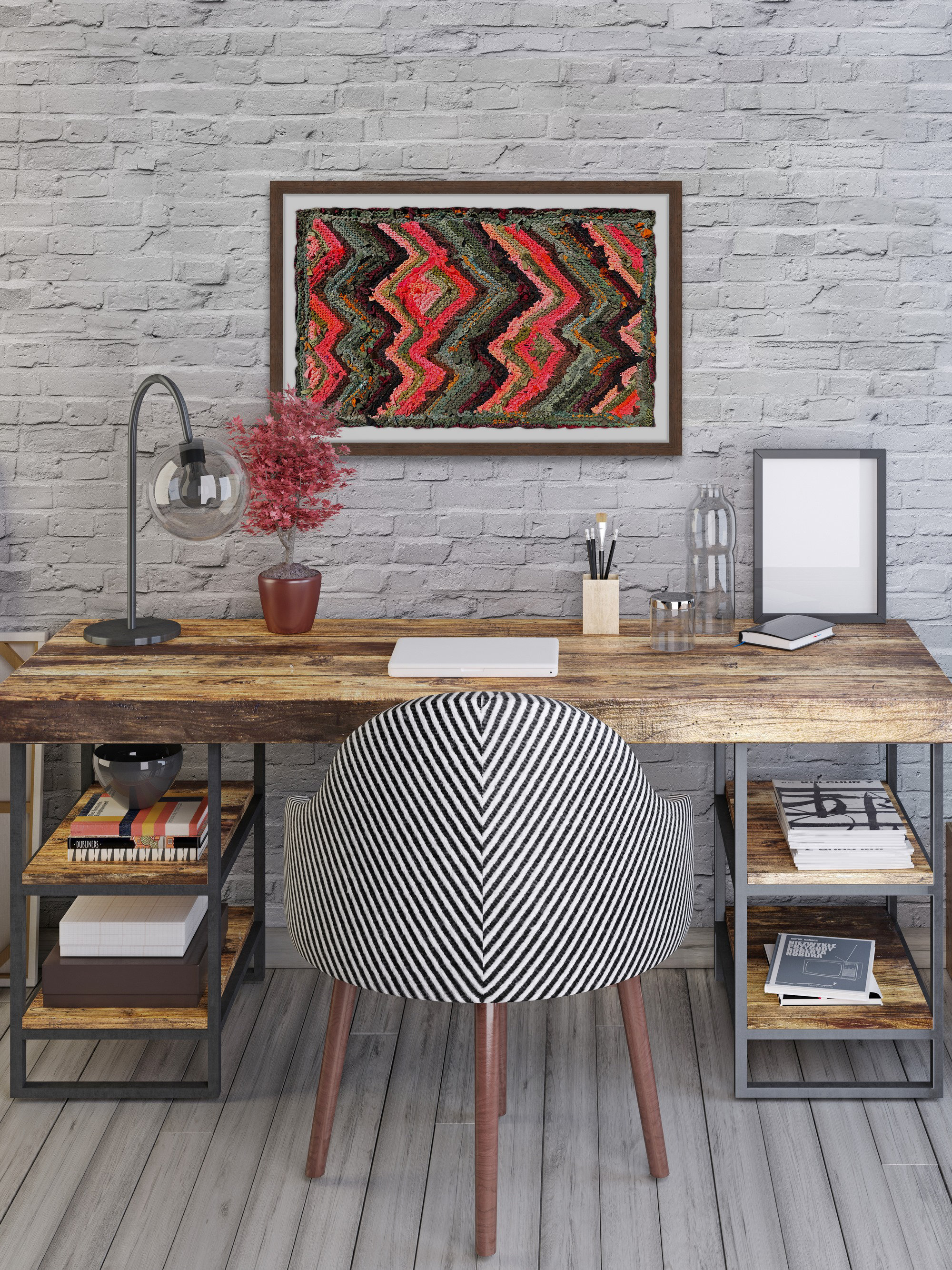 Dakota Fields Wavy Line Pattern - Picture Frame Photograph | Wayfair