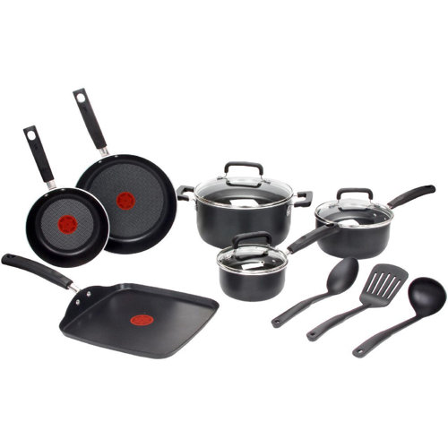 T-fal Signature Total Non-stick 12-piece Cookware Set, Black & Reviews ...