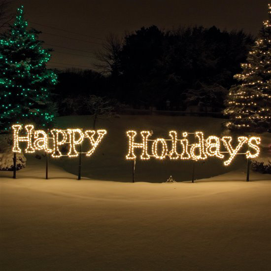 The Holiday Aisle® Happy Holidays Sign Lighted Display | Wayfair
