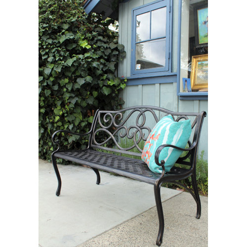 Astoria Grand Kain Metal Outdoor Bench | Wayfair