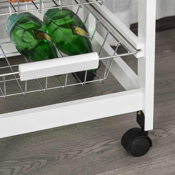 Winston Porter Raffles Wood Kitchen Cart & Reviews | Wayfair