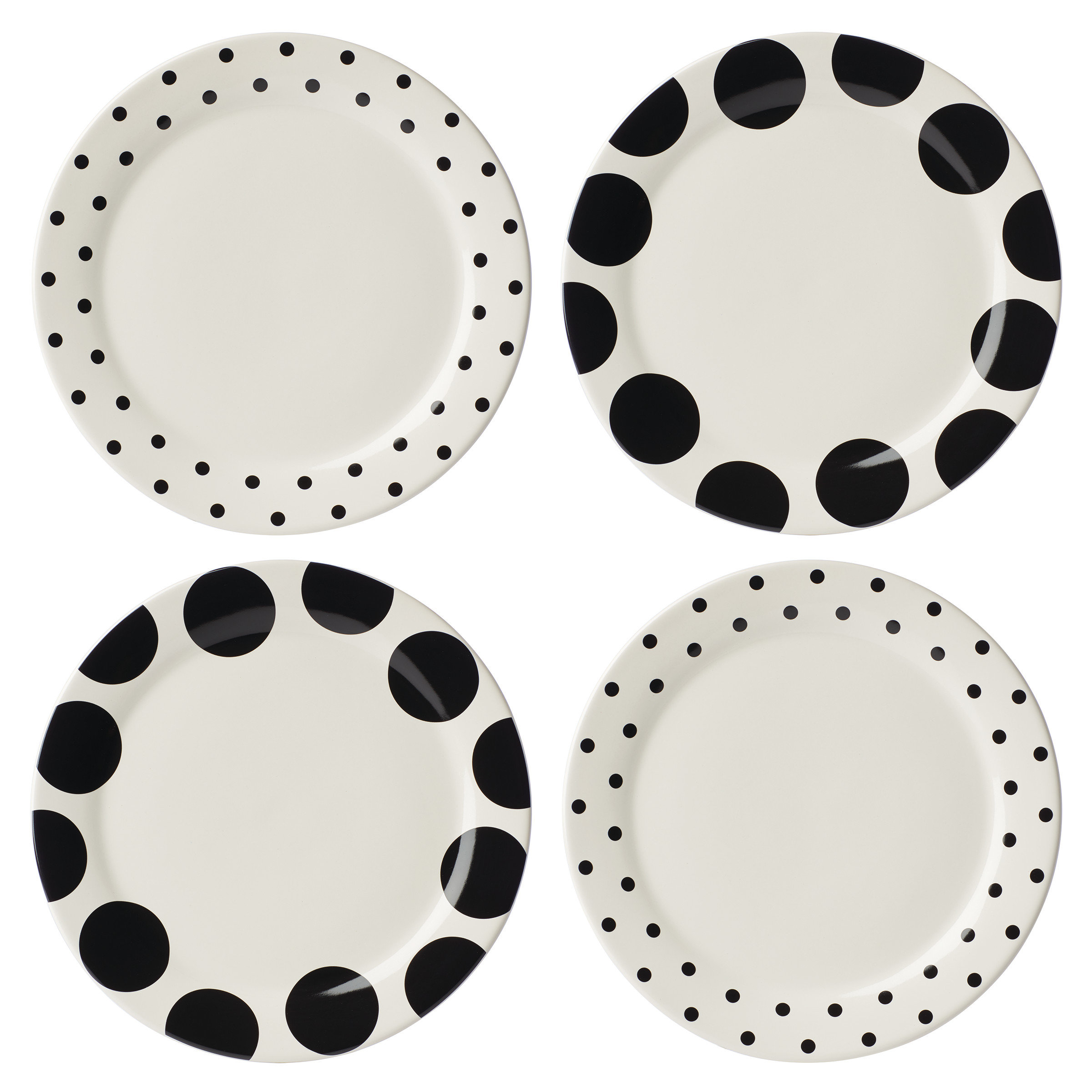 kate spade new york On the Dot Assorted Dinner Plates, Set of 4 | Wayfair