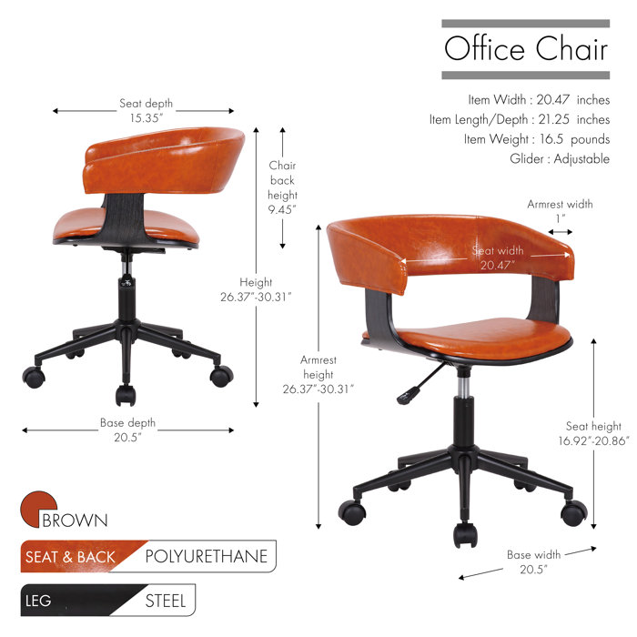 Brayden Studio® Lucea Polyurethane Task Chair | Wayfair