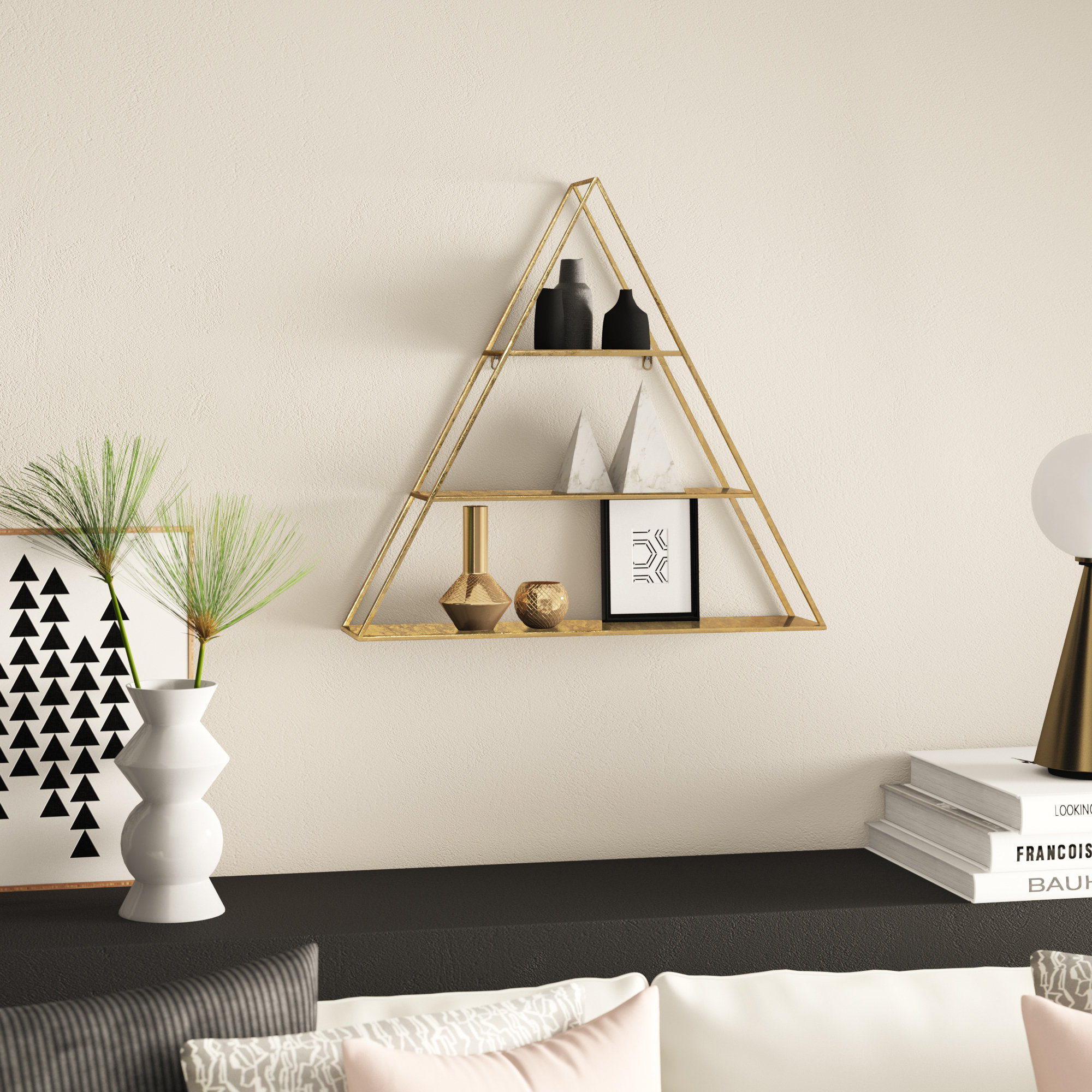 Mercury Row® Loewen 3 Piece Triangle Metal Tiered Shelf & Reviews | Wayfair