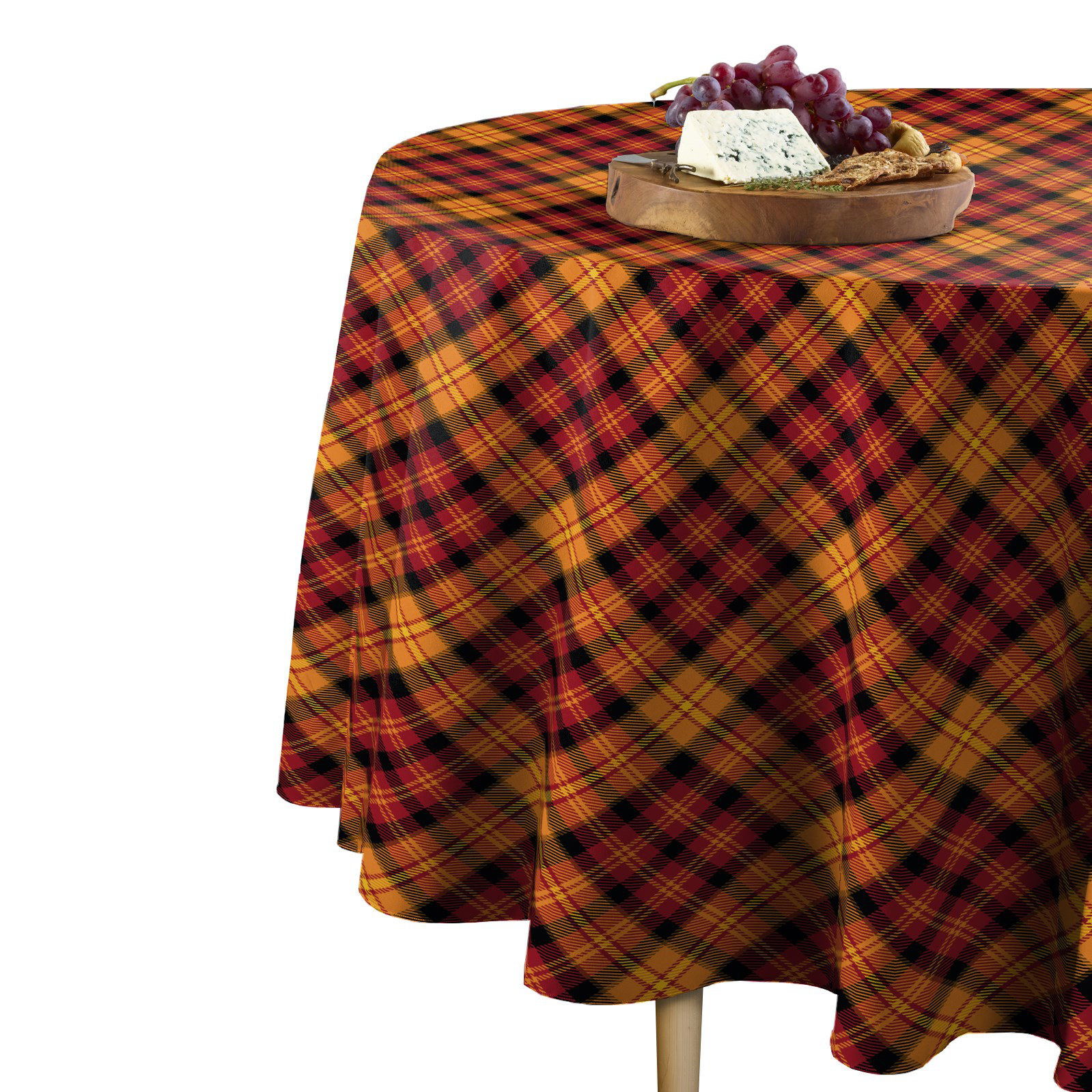 East Urban Home Singkil Round Plaid Tablecloth & Reviews | Wayfair