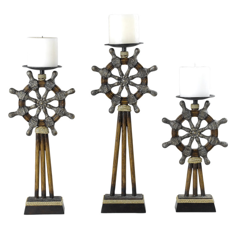 Longshore Tides 3 Piece Candlestick Set | Wayfair