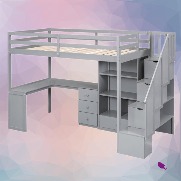 Harriet Bee Gillianne Kids Twin Loft Bed with Drawers | Wayfair
