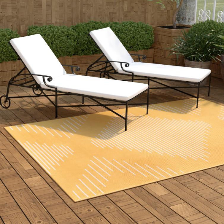 Union Rustic Yellow/White Indoor/Outdoor Rug | Wayfair