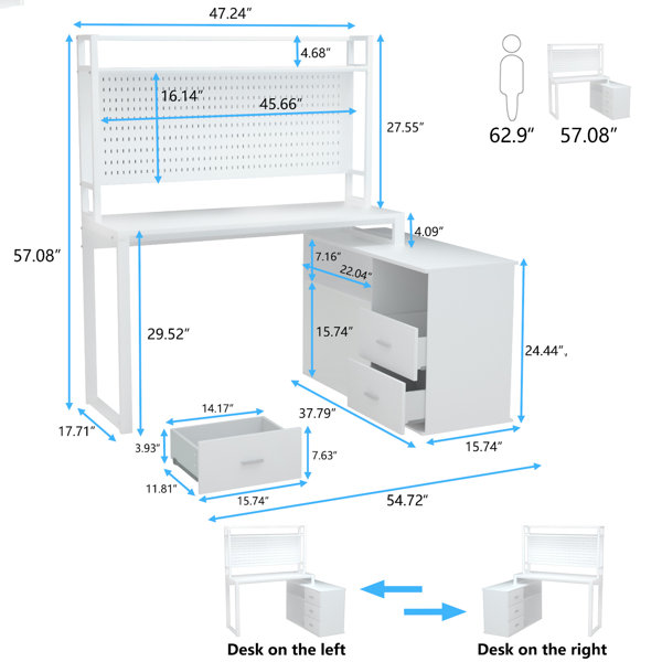 Latitude Run® 54.72'' Desk | Wayfair